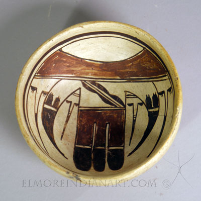 Nampeyo Pottery: White-slipped Bowl by Nampeyo, c.1895